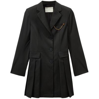 优雅黑色A摆西装连衣裙MSLAN