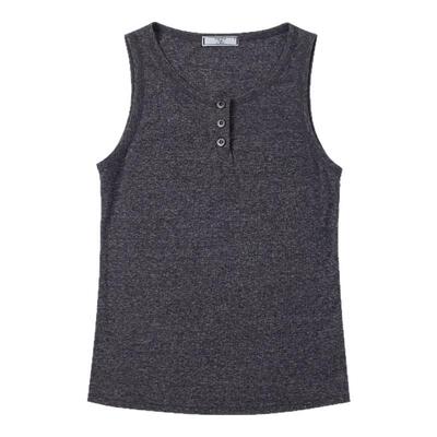 三所vintage纯棉角肩合体背心