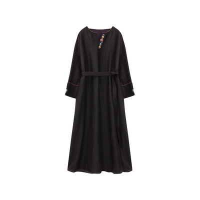 香云纱桑蚕丝连衣裙国风