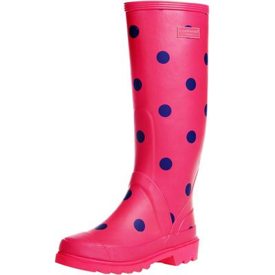 女式高端高筒波圆点优雅时尚雨鞋