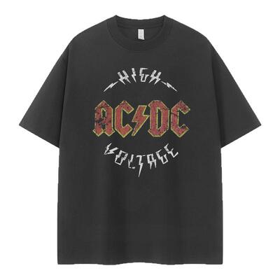 AC/DC乐队复古美式街头T恤衫