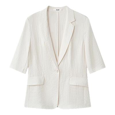 【桑蚕丝】Laurel劳芮云雾丝淡人收腰短款西服LWL362T03700