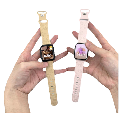 适用iWatch浮雕玫瑰硅胶透气表带