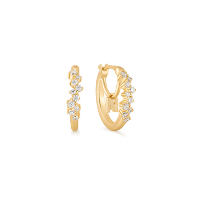 Neverfar梦想之门系列N字圆形耳环女款925银百搭