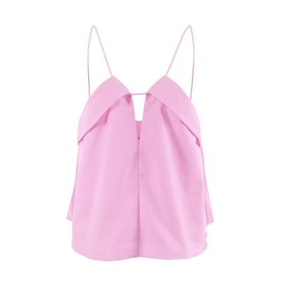 背心女粉色吊带V领上衣