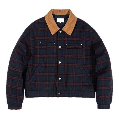 CountryMoment灯芯绒领格子棉服