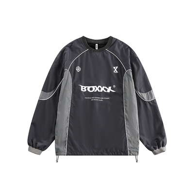 美式复古运动秋季套头卫衣长袖男