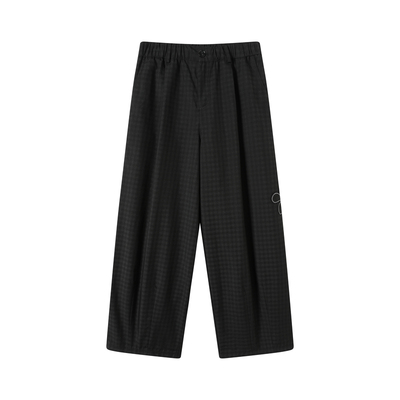 TGNS美式复古刺绣格纹休闲长裤子