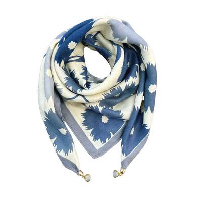 围脖丝巾女2025新款脖子方巾三角巾护颈磁吸扣小围巾女秋冬季棉麻