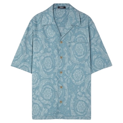 【季末优惠】VERSACE/范思哲 男士Barocco青年布丹宁衬衫