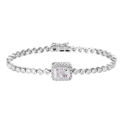 小方糖锆石手链女925银小清新