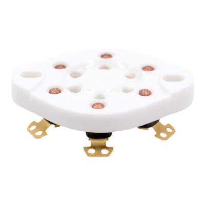 GZC6-1平板6脚电子管座镀金六脚插座适用于 VT57 VT58 RK49电子管