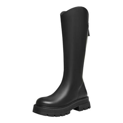 周洁琼同款Tata他她弹力小V靴骑士靴厚底长筒靴女靴子秋CFK02DG4