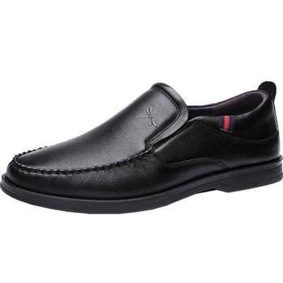 红蜻蜓百搭休闲皮鞋脚蹬舒适爸爸