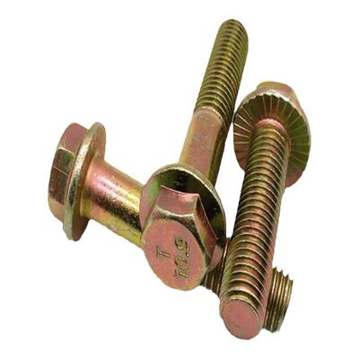 10.9级高强度外六角法兰面螺丝钉法兰螺栓彩锌带齿螺钉M6M8M10M20