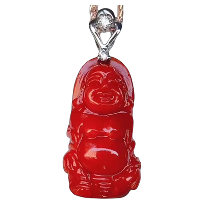 ENIMOL日本ak阿卡珊瑚弥勒佛吊坠