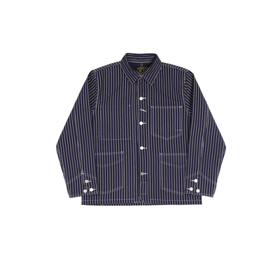 铁路工程师阿美咔叽工装条纹夹克