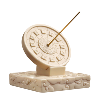 德化陶瓷日晷万年历摆件线香香插