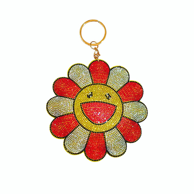 村上隆TM正品水钻太阳花包挂件