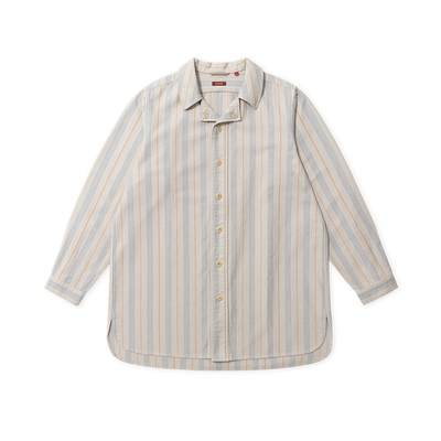 TACITURNLI ORIGINAL STRIPE BUTCHER SHIRT L 女士条纹布彻衬衣