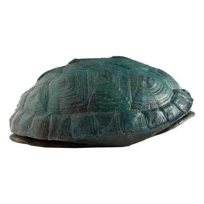 黄铜富甲天下龟甲手把件龟壳盘玩