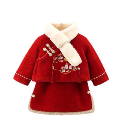 女童拜年服冬装女宝宝周岁礼服