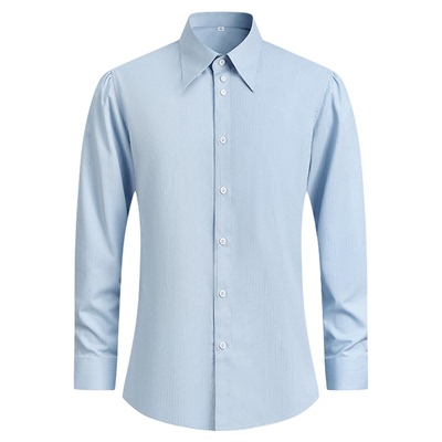 PYFZ字纹长袖衬衫男士饰耳领衬衣