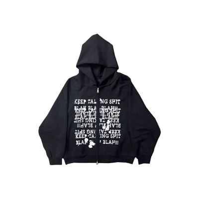 【AGD】PunkFK脏话发泡印花复合解构帽衫外套500g重磅太空棉