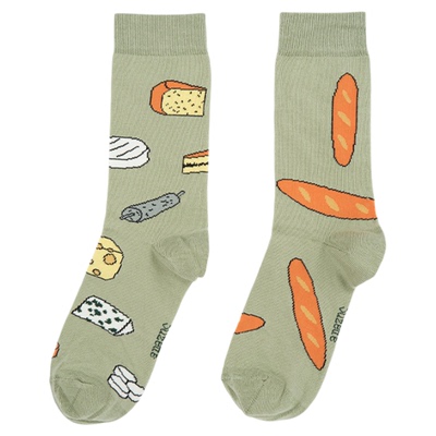 XTASTE 法国 COUCOU SUZETTE酒瓶可颂咖啡面包奶酪袜子可爱女生穿