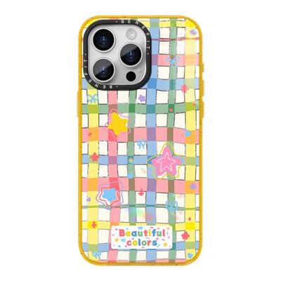 benefit韩风彩色格纹星星17适用于iphone16promax苹果15PRO晶盾磁吸手机壳13新款14套12冰川纹防摔彩色边框