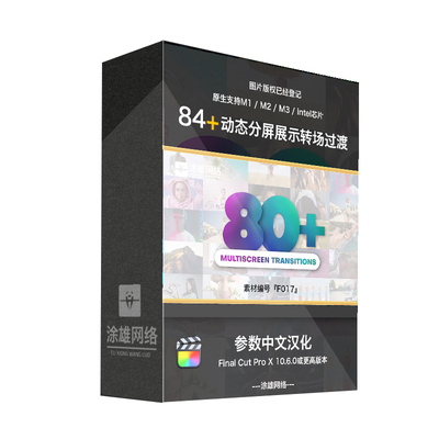 FCPX插件动态视频分屏转场多屏效果展示FinalCut Pro转场过渡效果