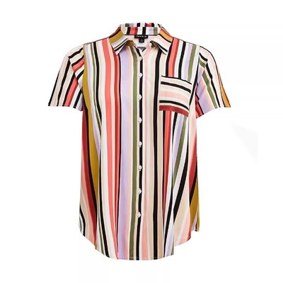 大码宽松显瘦短袖衬衫女