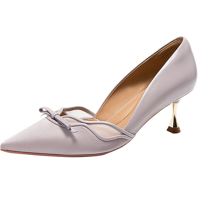 natursun尖头高跟鞋细跟