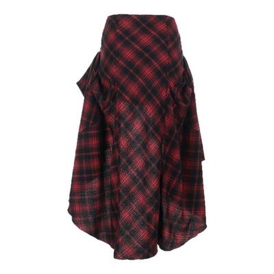 亚文化红黑格子半身裙辣妹穿搭