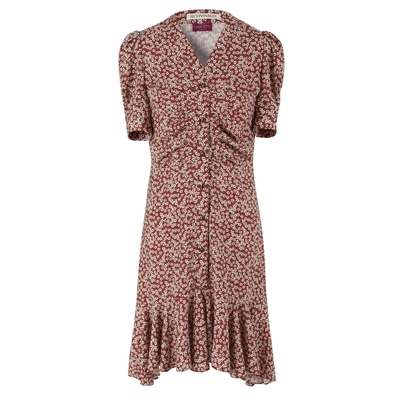 IIIVIVINIKO2023夏新品v领线碎花连身裙女M320612128E