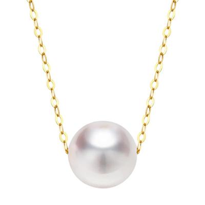 Meluxe美奈18K金路路通akoya海水珍珠项链女吊坠时尚新年礼物