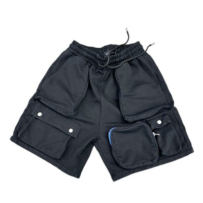 高街理解蓝色拉链炮弹工装短裤