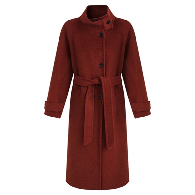 SeRinaBlue新款女士红色毛呢外套