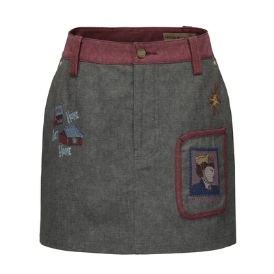 GARCON BY GARCON 25秋冬新品 故事刺绣水洗帆布夹克/半裙 SOLSOL