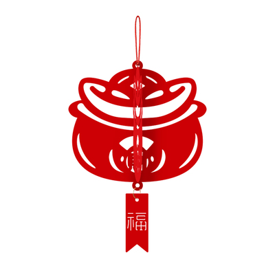 2026马年新年装饰绿植挂件氛围布置乔迁发财树盆景福字小灯笼挂饰