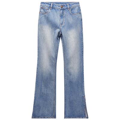 Ed Hardy埃德哈迪春季流行新款美式复古女士牛仔长裤显瘦微喇裤