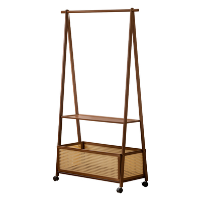 衣架落地卧室挂衣架中古风晾衣架房间衣帽架家用非实木挂衣服架子