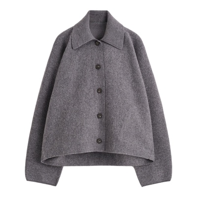 休闲版型美利奴羊毛夹克灰色
