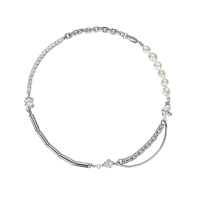 巴洛克天然珍珠项链女拼接锁骨链