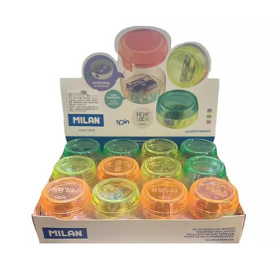 米兰透明糖果色小学生单孔削笔器