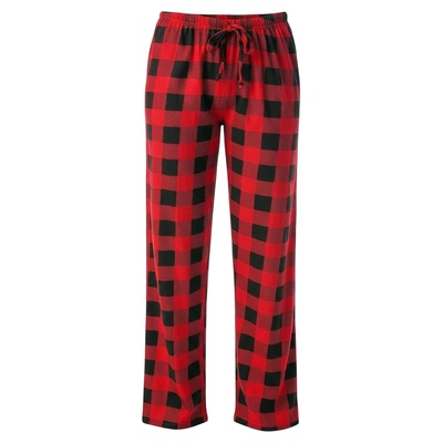 Drawstring plaid printed casual pants 束绳格子印花休闲长裤女