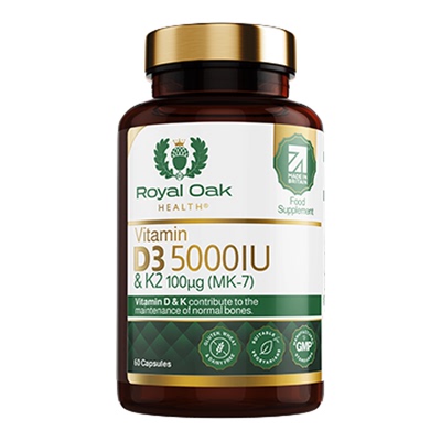 皇家橡树维生素d3k2成人女备5000IU孕妇25羟基维生素d维他命vd3