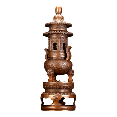 故宫宝鼎塔炉中式免安装摆件