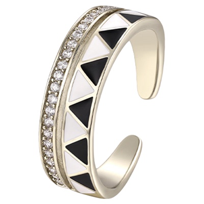 珐琅开口戒指女简约百搭