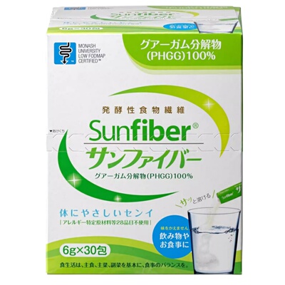 日本代购sunfiber高发酵瓜尔胶性水溶性膳食纤维30条/盒